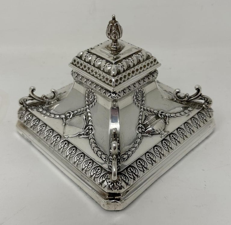 Antique Victorian English Sterling Silver Ink Desk Inkstand Set ...