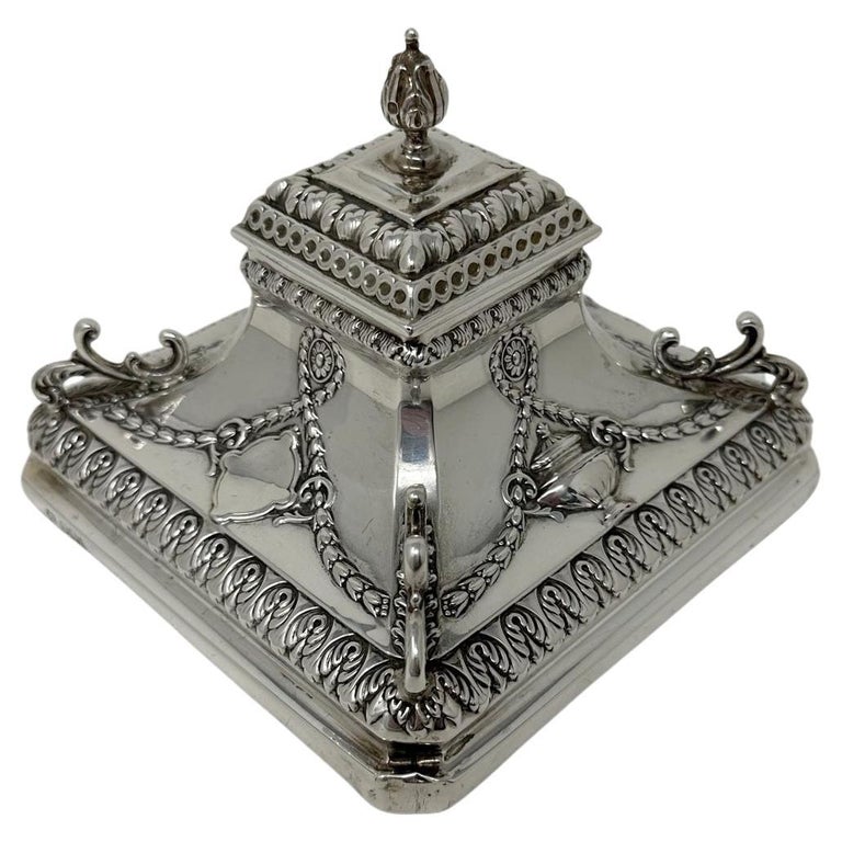 Antique Victorian English Sterling Silver Ink Desk Inkstand Set ...