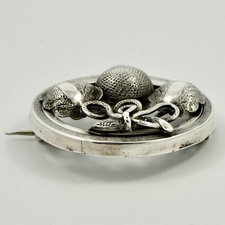 Antique Victorian Engraved Silver Acorn and Oak Leaves Brooch For Sale ...