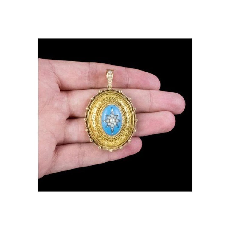 Antique Victorian Etruscan Revival Pearl Locket in 18ct Gold, circa ...