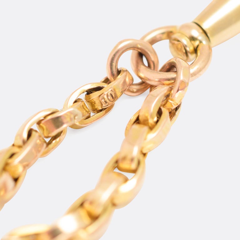Antique Victorian Flat Belcher Link Guard Chain Necklace at 1stDibs