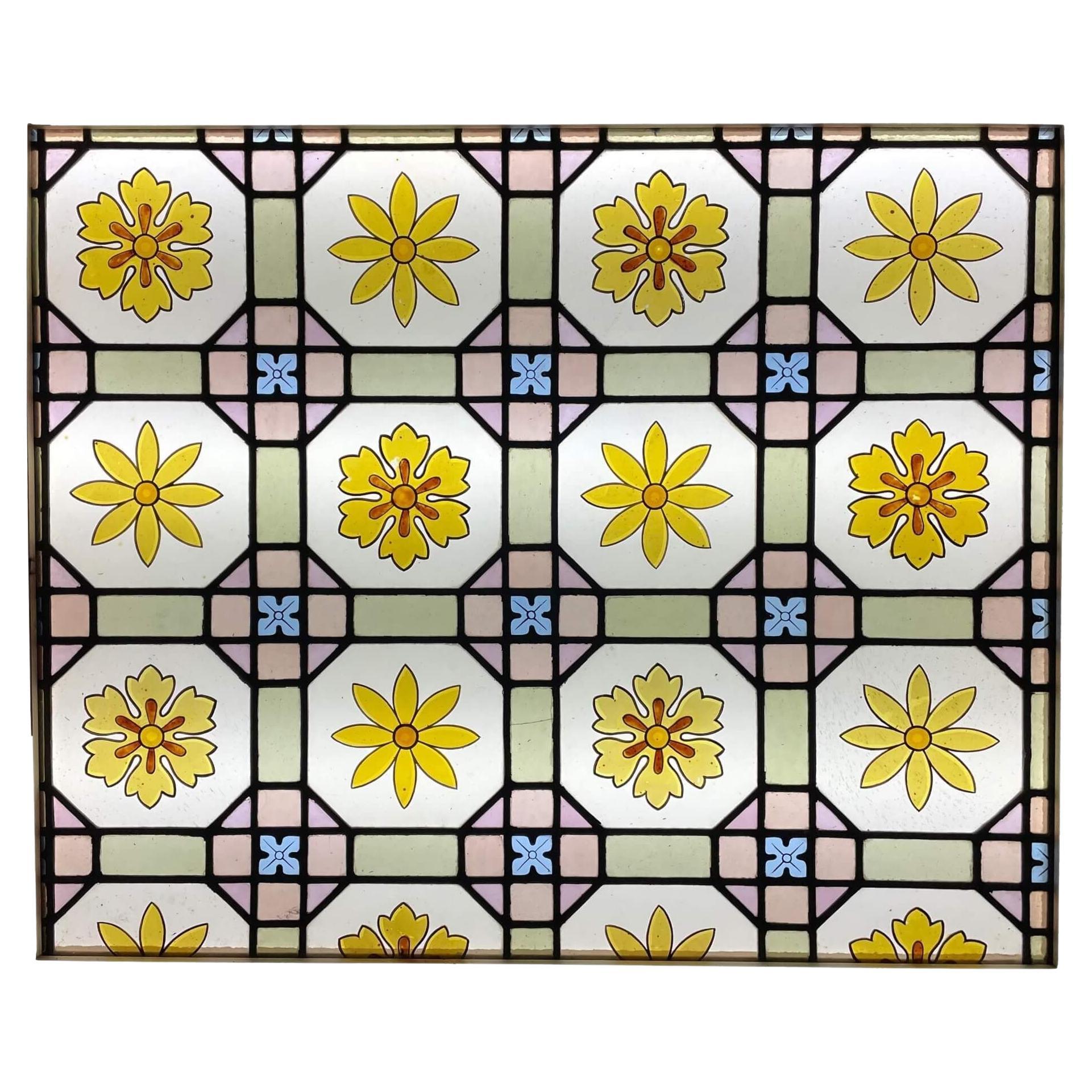 American Victorian Leaded Glass Window For Sale at 1stDibs