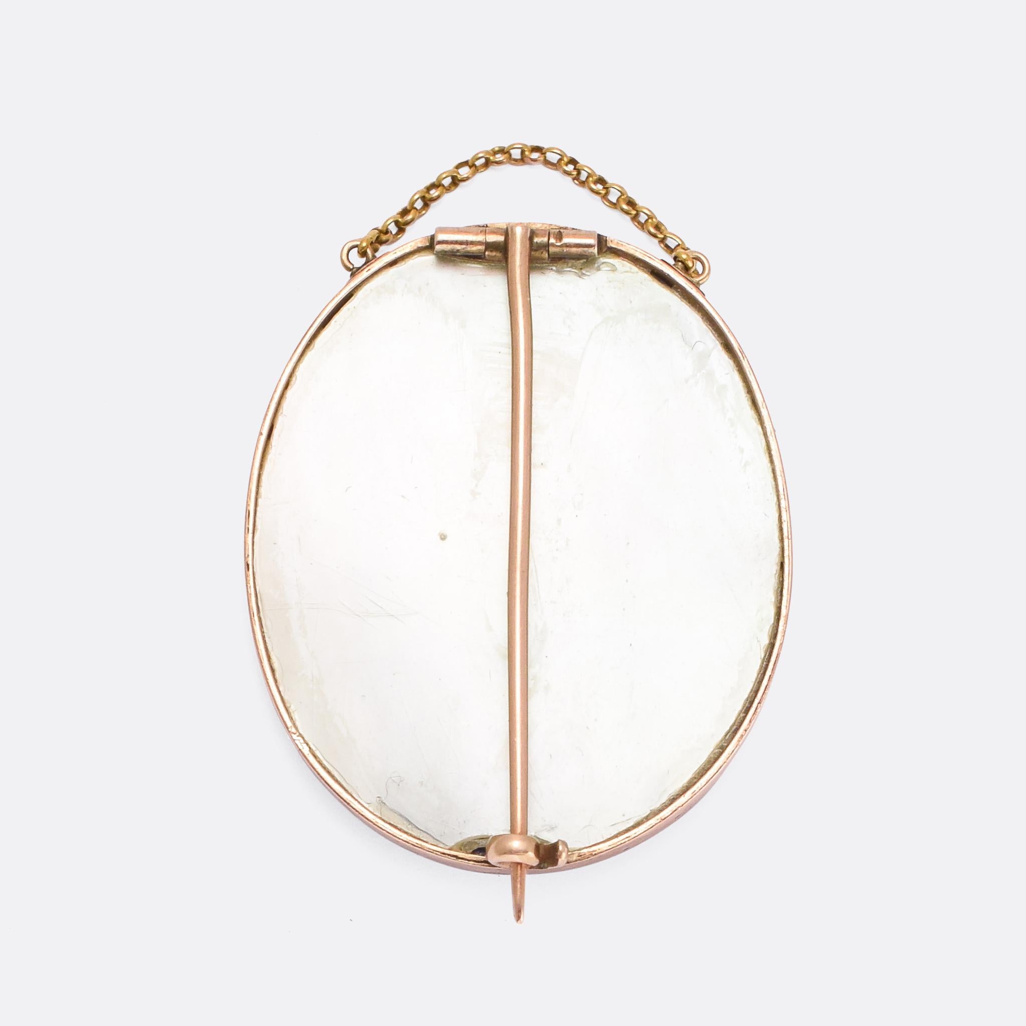 Antique Victorian “Flower Bunch Scene” Micromosaic Brooch at 1stDibs