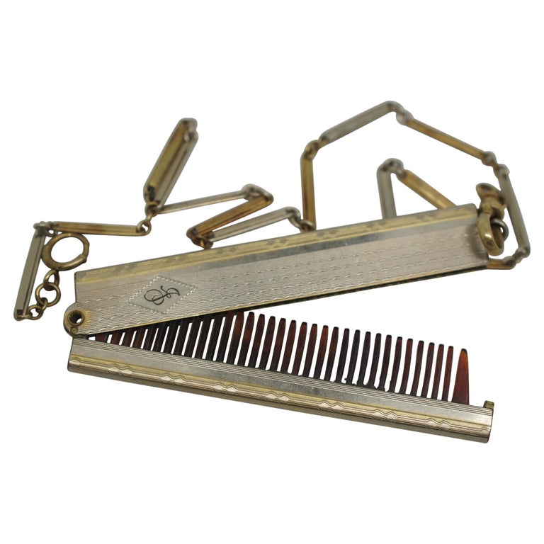 Antique Victorian Folding Mustache Comb Celluloid Teeth 14K Gold ...