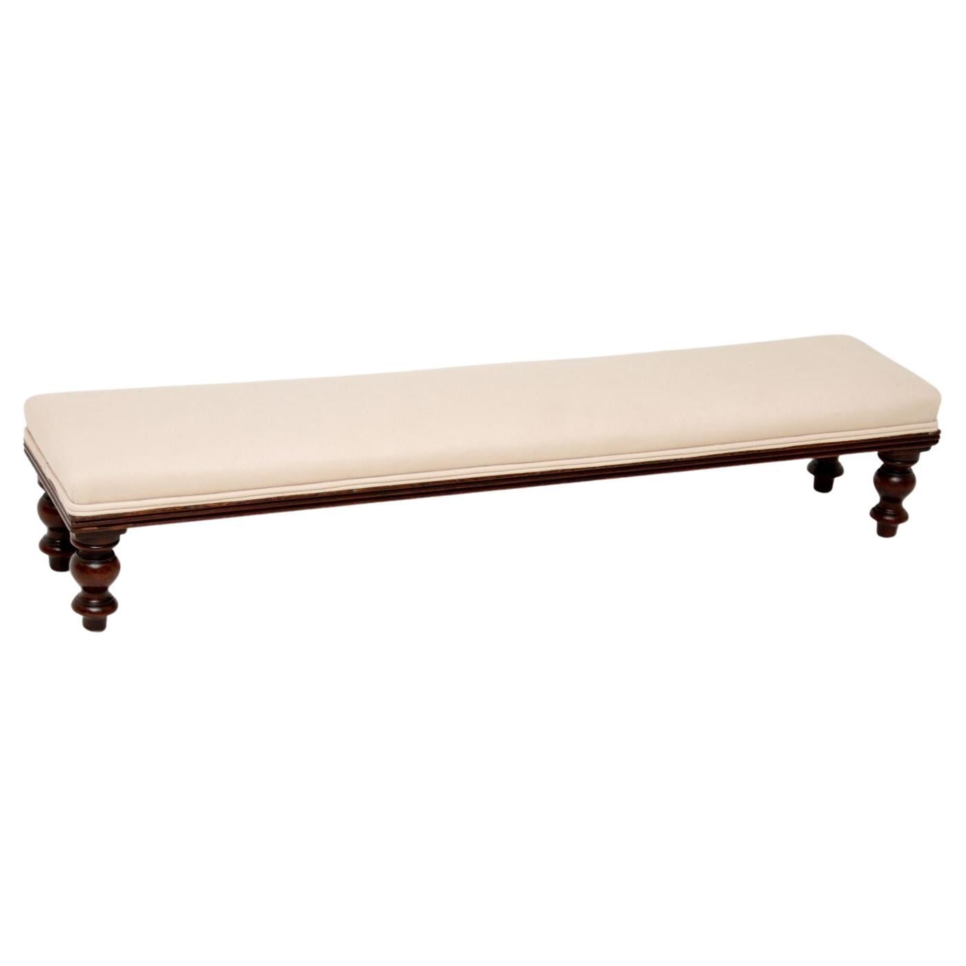 Antique Victorian Style Deep Buttoned Leather Stool at 1stDibs