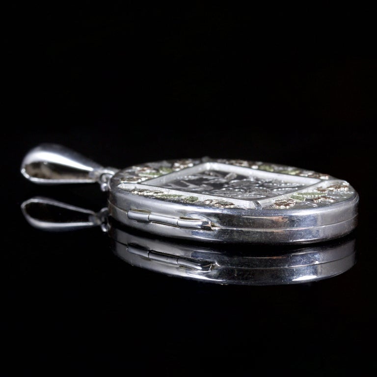 Antique Victorian Forget Me Not Locket Silver 18 Carat, circa 1880 at ...