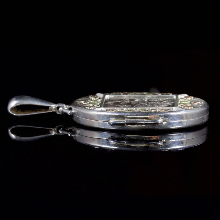 Antique Victorian Forget Me Not Locket Silver 18 Carat, circa 1880 at ...