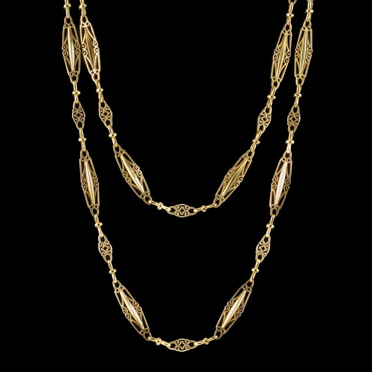 Antique Victorian French Chain 18ct Gold For Sale at 1stDibs