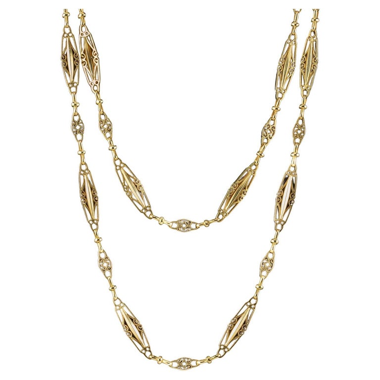 Antique Victorian French Chain 18ct Gold For Sale at 1stDibs