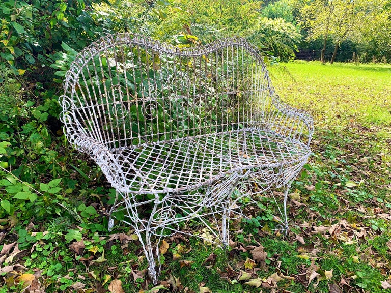 Antique Victorian Garden Loveseat Settee For Sale at 1stDibs