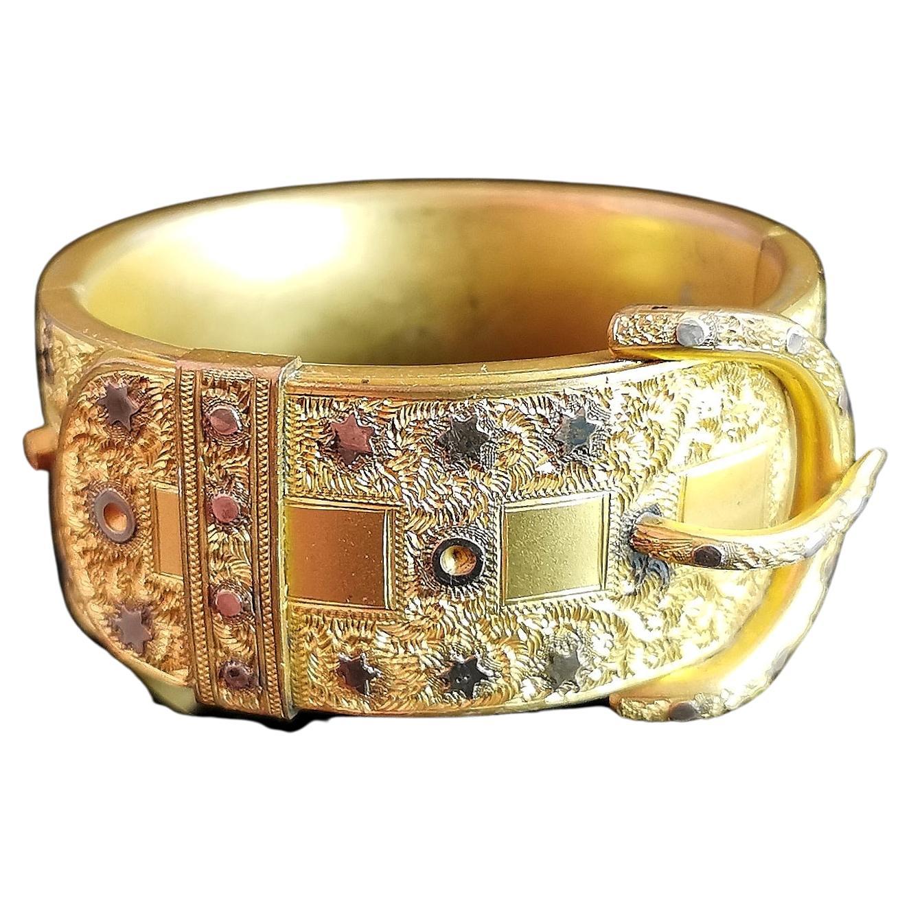 Victorian Double Buckle Etruscan Bangle Bracelet For Sale at 1stDibs ...