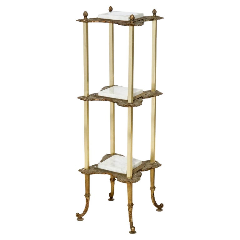 Antique Victorian Gilt Metal Three-Tier Marble Top Stand Circa 1890 For ...
