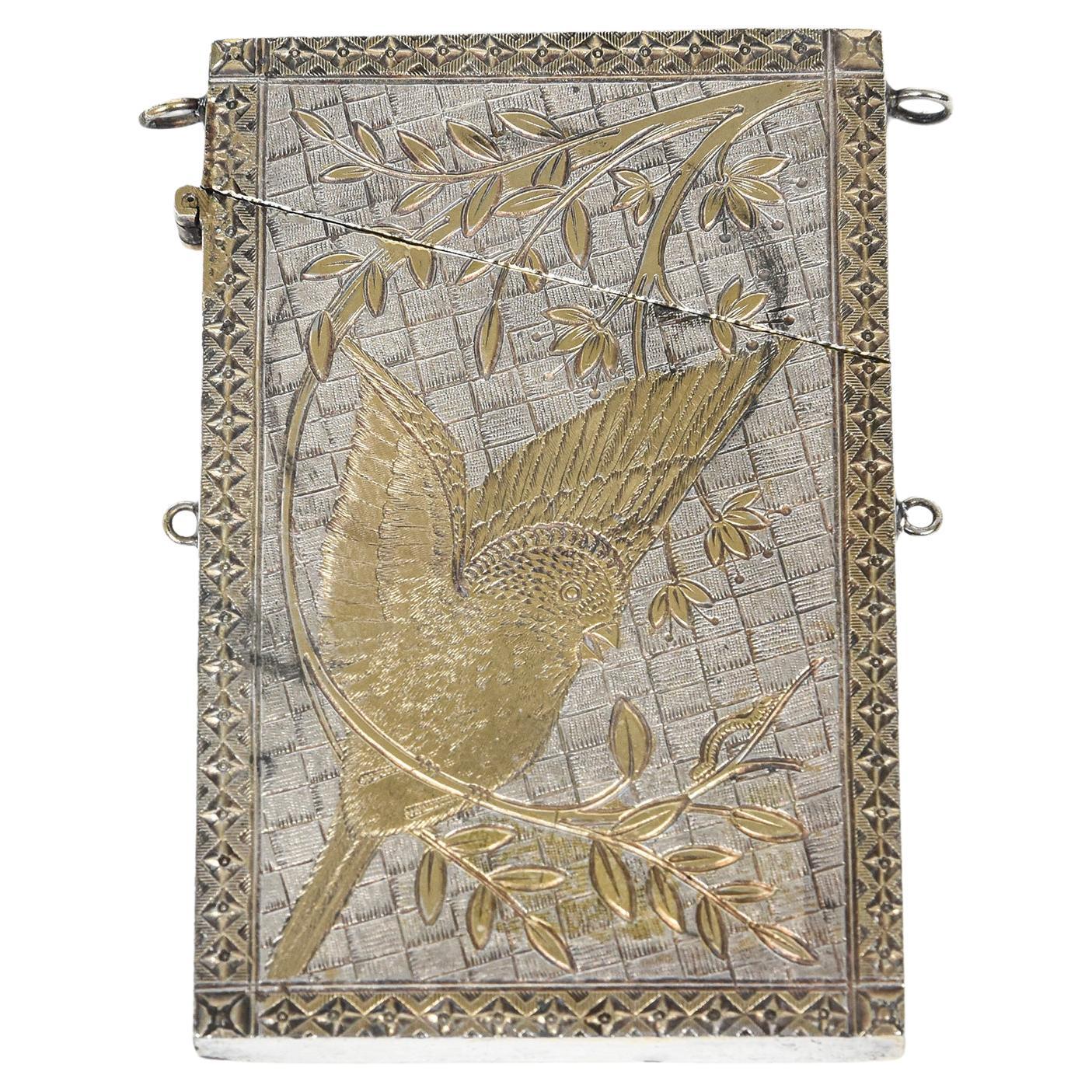 Antique Victorian Gilt Silver Plate Calling Card Holder at 1stDibs ...