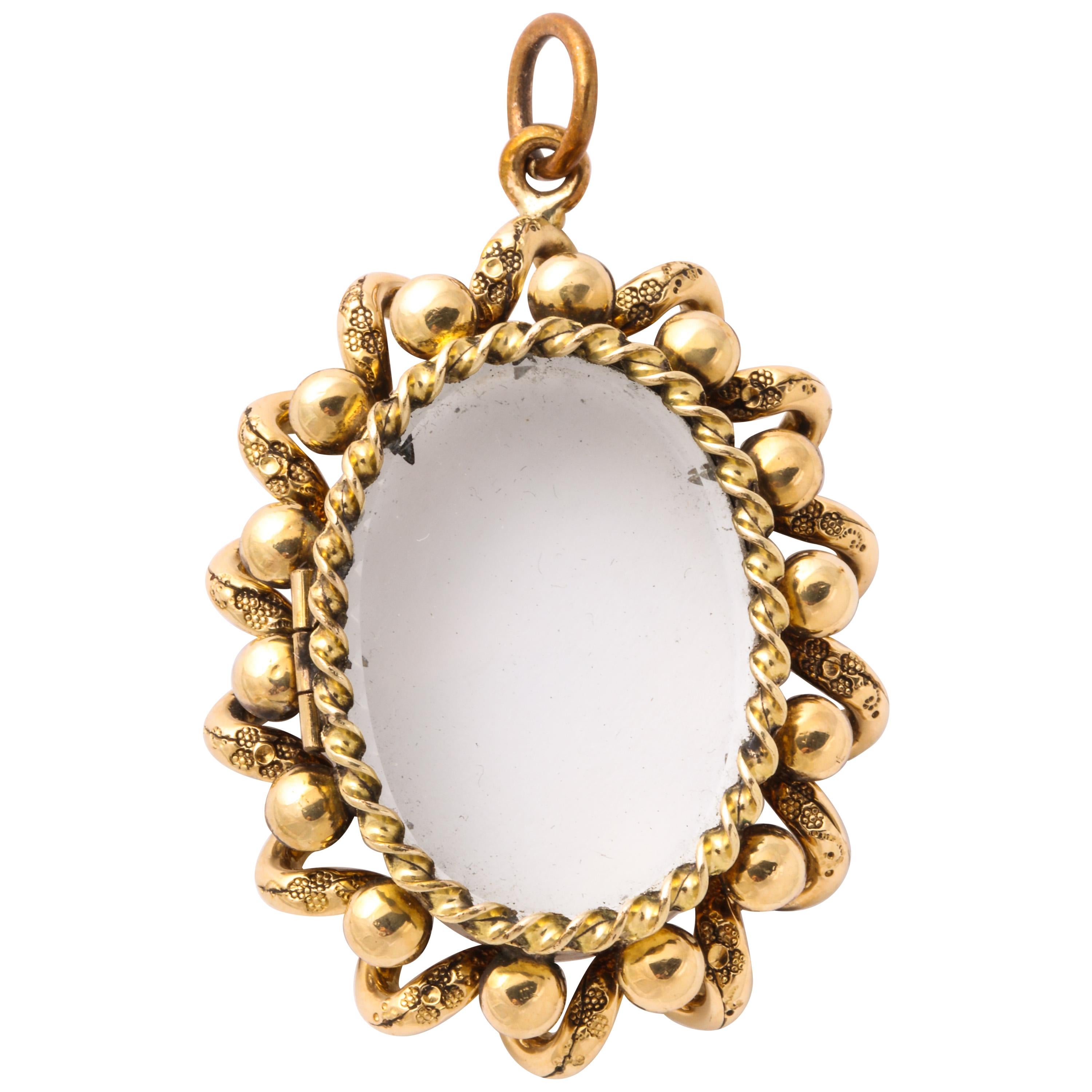Antique Victorian Gold and Glass Locket at 1stDibs