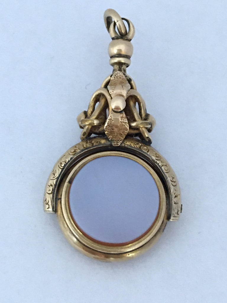 Antique Victorian Gold Bloodstone and Sardonyx Swivel Fob / Pendant at ...