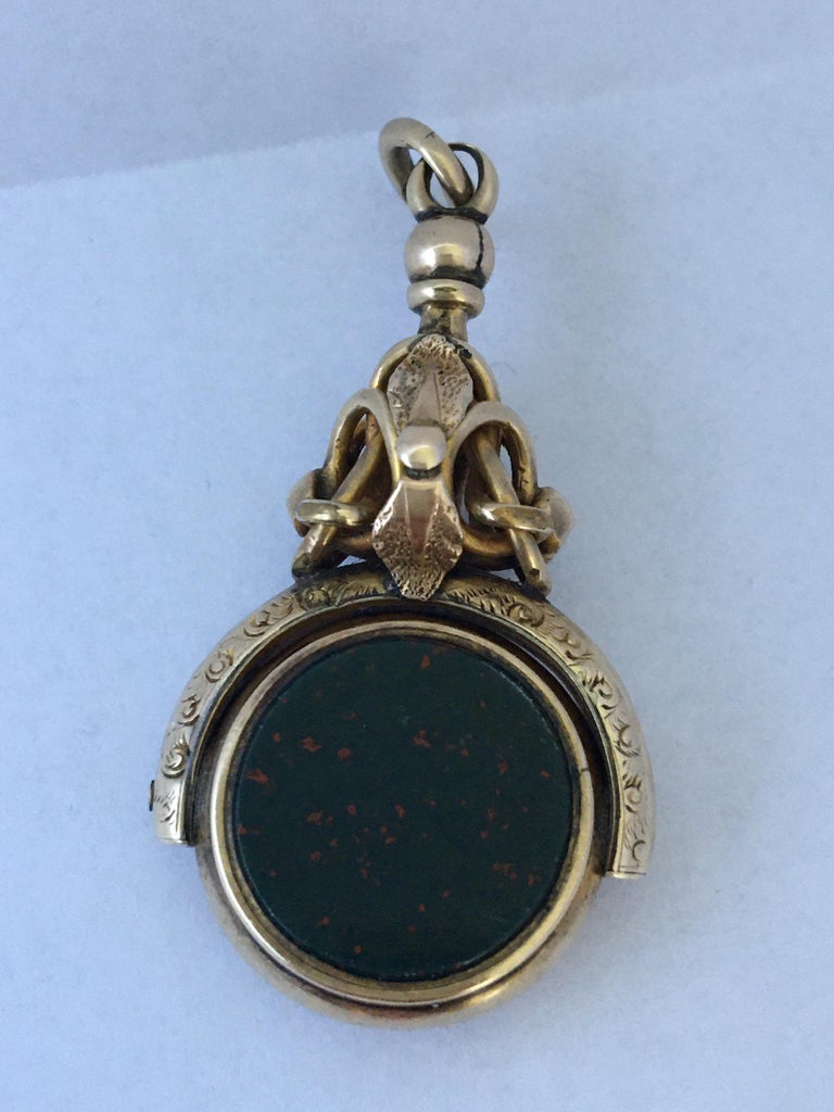 Antique Victorian Gold Bloodstone and Sardonyx Swivel Fob / Pendant at ...