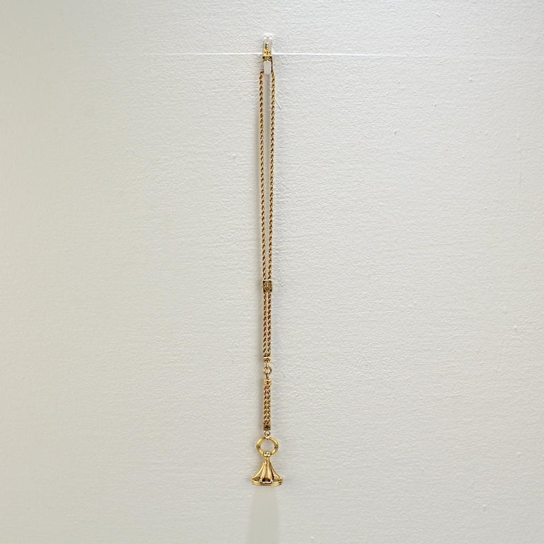 Antique Victorian Gold and Enamel Watch Chain with Slides and a Fob ...