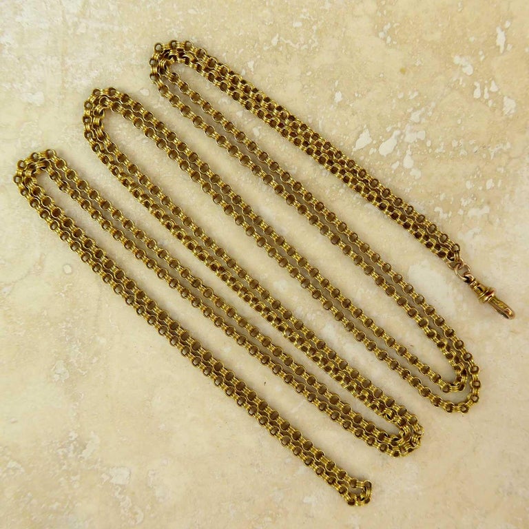 Antique Victorian Gold Long Guard Chain, Circa 1880s at 1stDibs