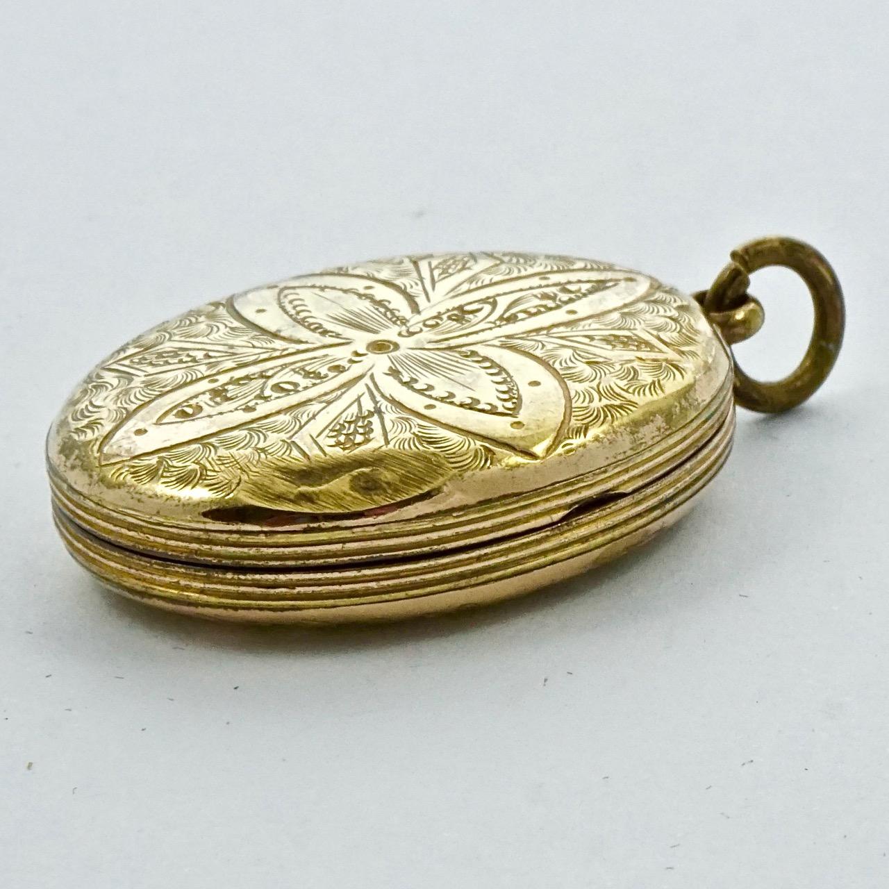 Antique Victorian Gold Plated Hand Engraved Flower Feather Leaf Design ...