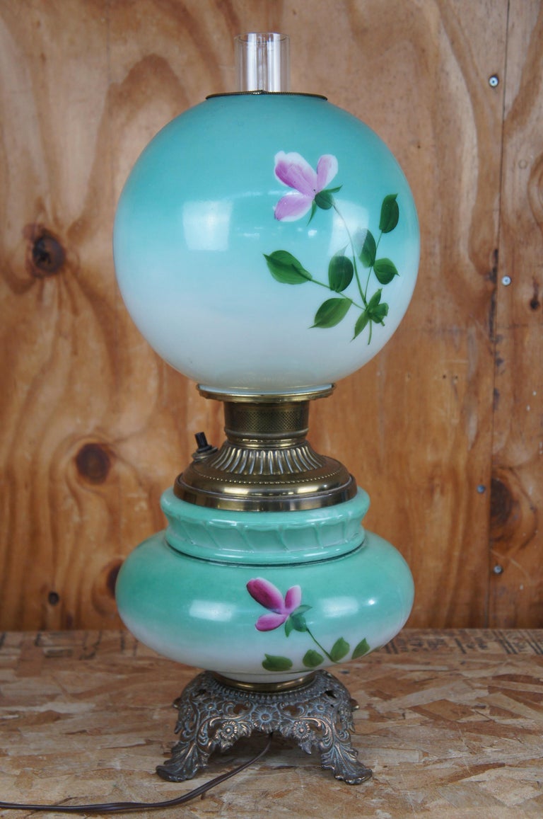 Antique Victorian Gone with the Wind Hurricane Globe Lamp GWTW Parlor ...