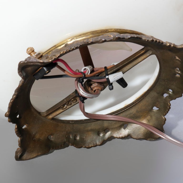 Antique Victorian Gone with the Wind Parlor Lamp, Fall Foliage ...