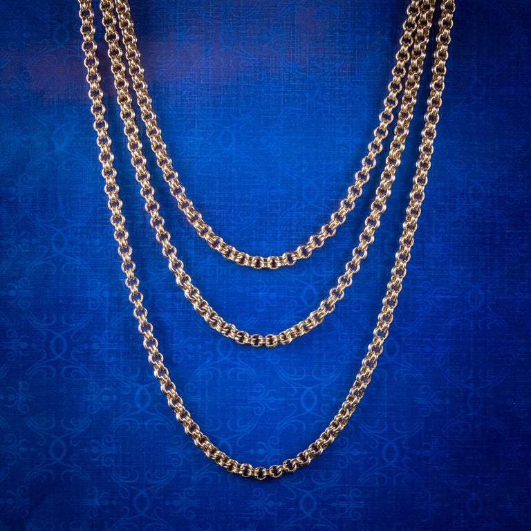 Antique Victorian Guard Chain 15ct Gold, Circa 1900 For Sale at 1stDibs