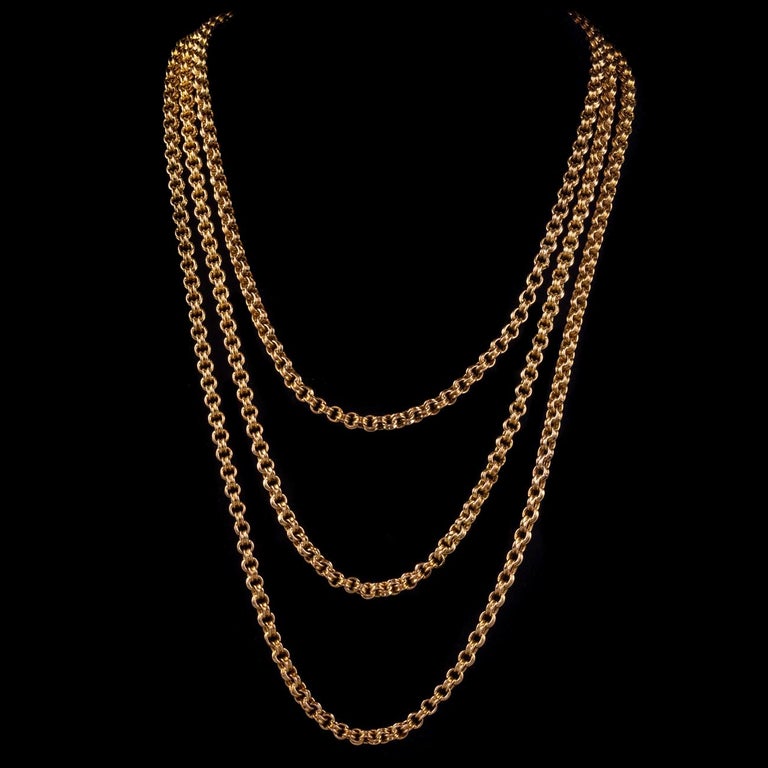 Antique Victorian Guard Chain 15ct Gold, Circa 1900 For Sale at 1stDibs