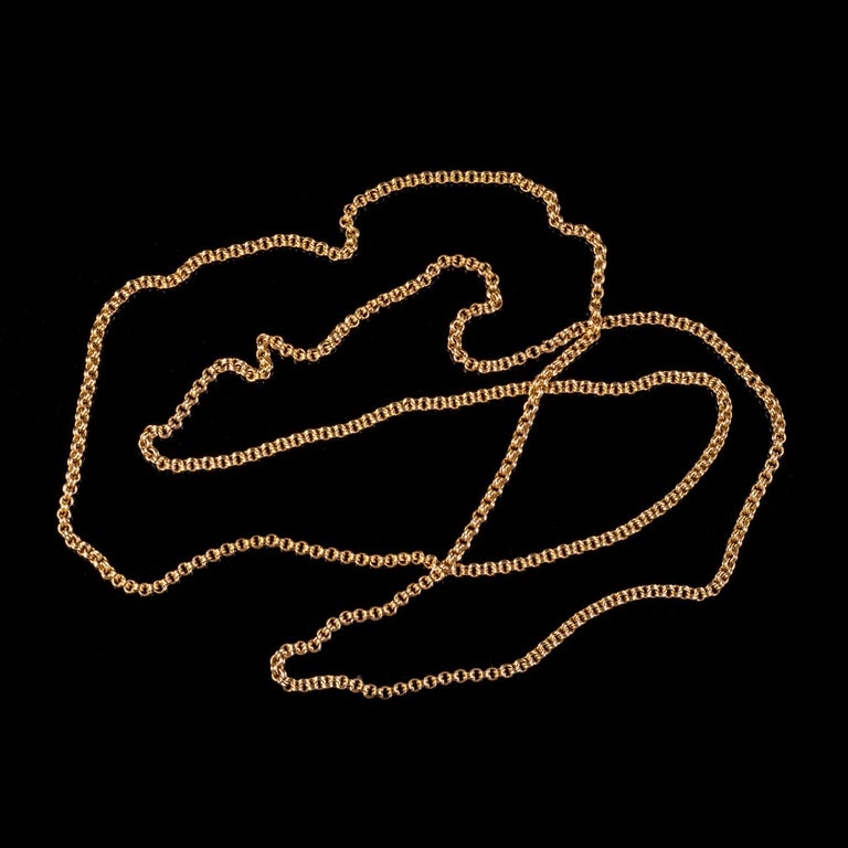 Antique Victorian Guard Chain 15ct Gold, Circa 1900 For Sale at 1stDibs