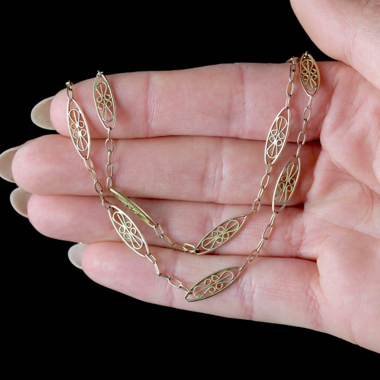 Antique Victorian Guard Chain 18 Carat Gold on Silver, circa 1900 at ...