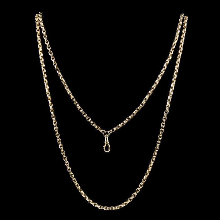 Antique Victorian Guard Chain 9ct Gold For Sale at 1stDibs