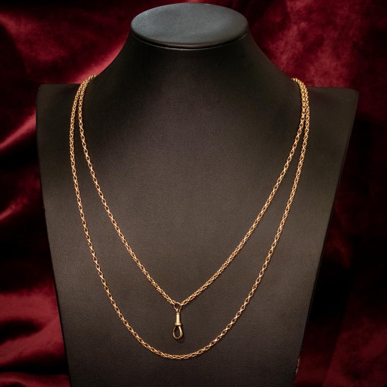 Antique Victorian Guard Chain 9ct Gold For Sale at 1stDibs