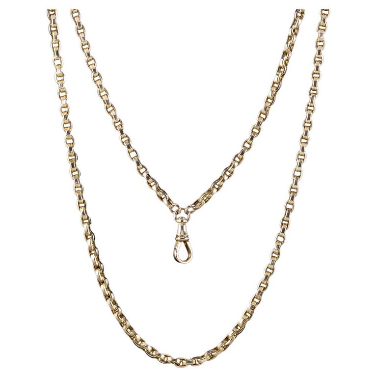 Antique Victorian Guard Chain 9ct Gold For Sale at 1stDibs