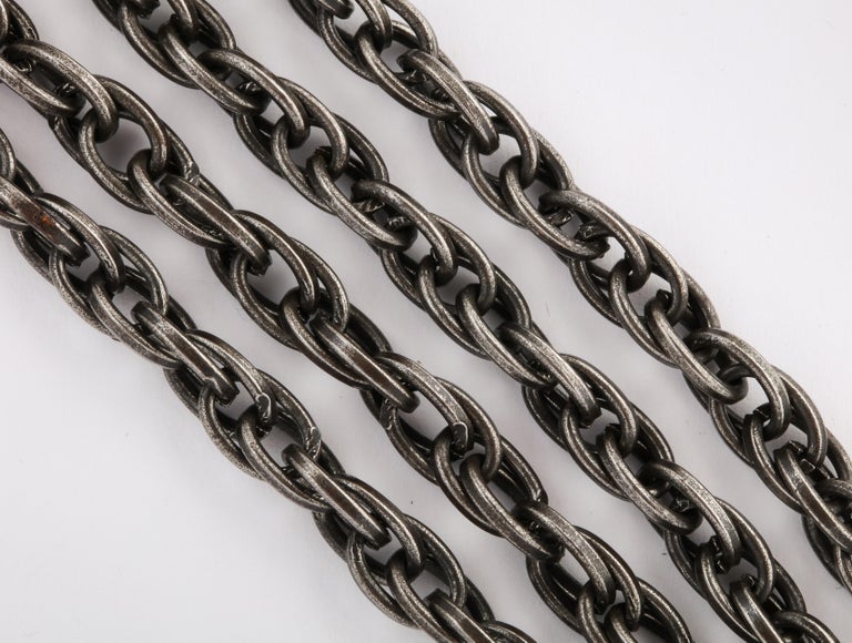 Antique Victorian Gunmetal Long Chain is Suffragette Jewelry For Sale ...