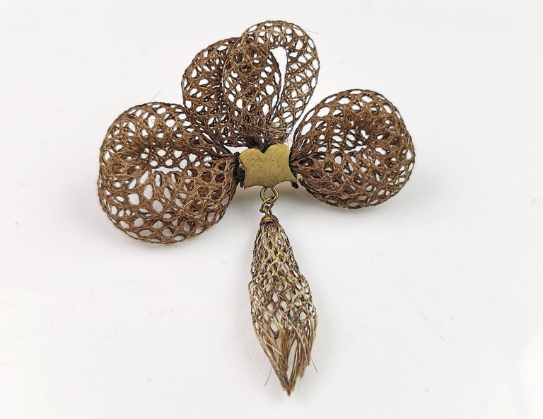 Antique Victorian hairwork mourning brooch at 1stDibs