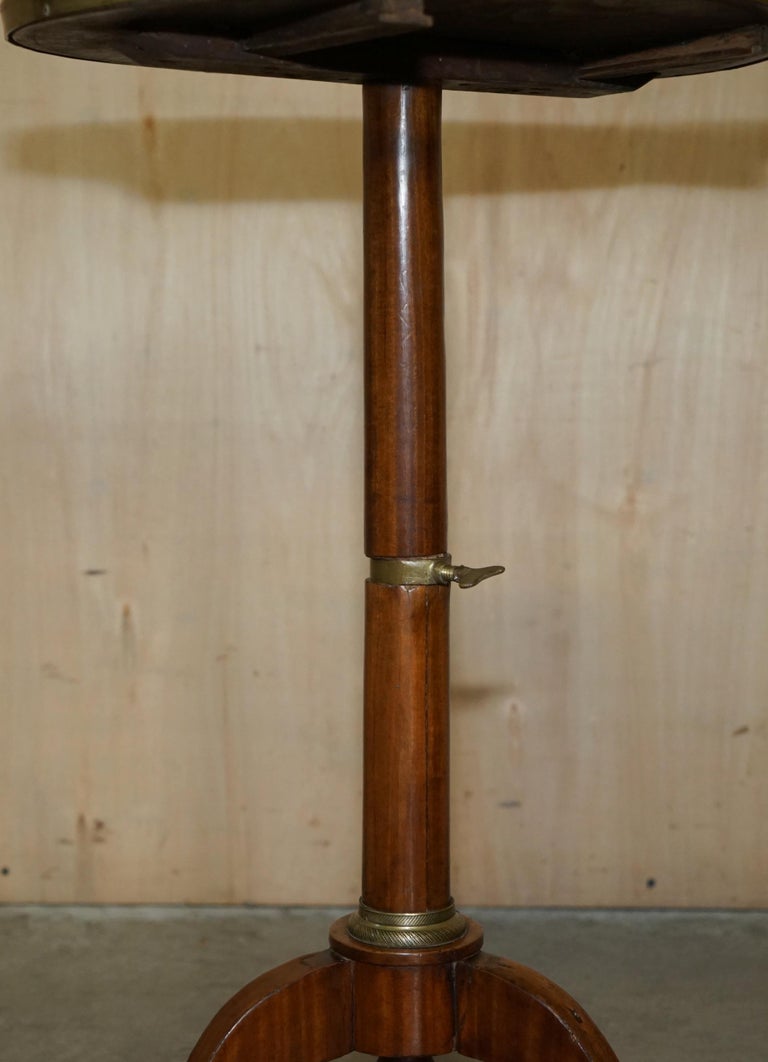 Antique Victorian Hardwood and Brass Round Military Campaign Side End ...