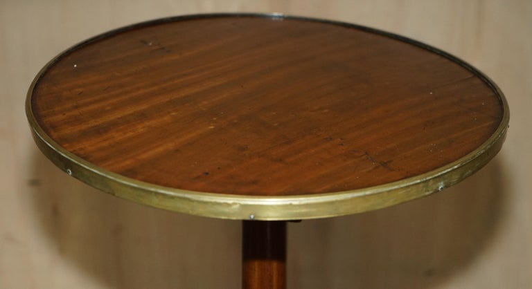 Antique Victorian Hardwood and Brass Round Military Campaign Side End ...