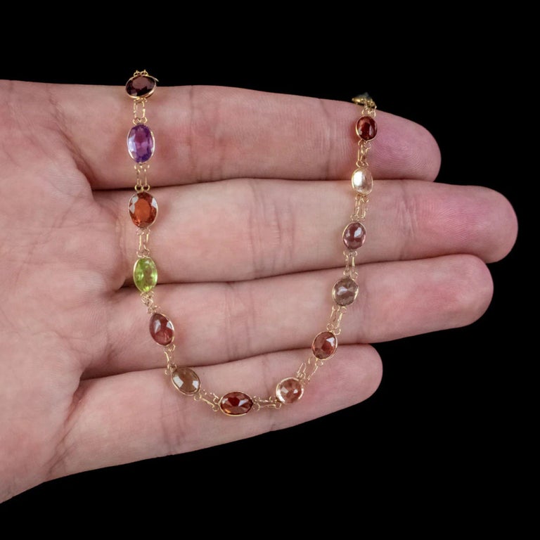 Antique Victorian Harlequin Gemstone Necklace, circa 1900 For Sale at ...