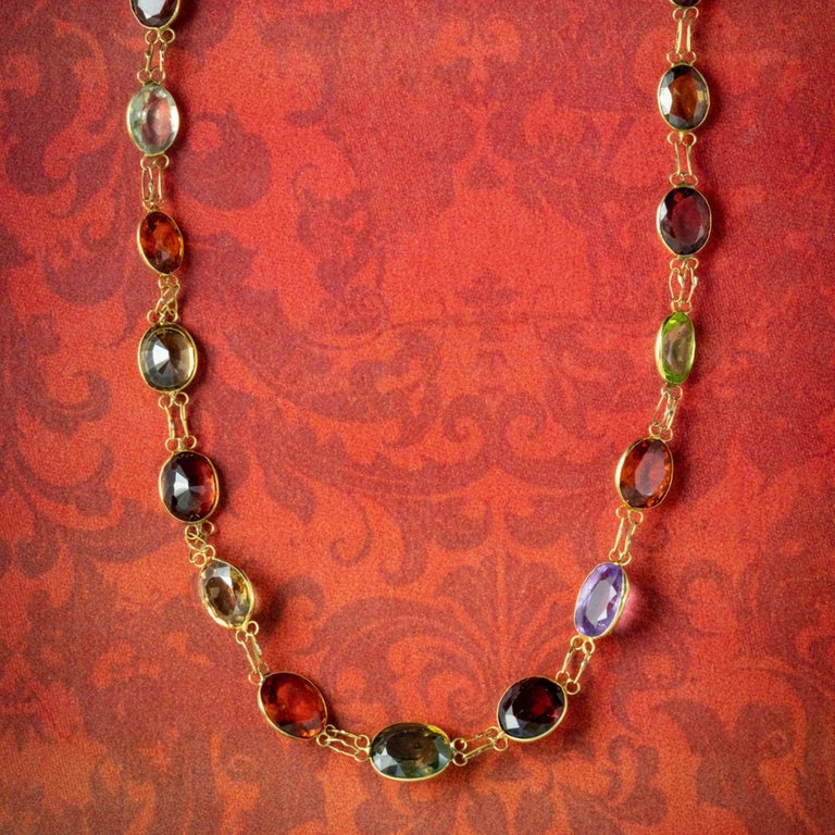 Antique Victorian Harlequin Gemstone Necklace, circa 1900 For Sale at ...