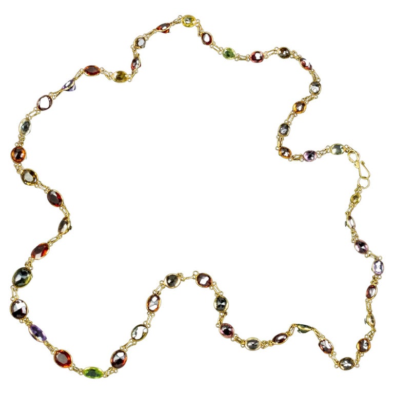 Antique Victorian Harlequin Gemstone Necklace, circa 1900 For Sale at ...