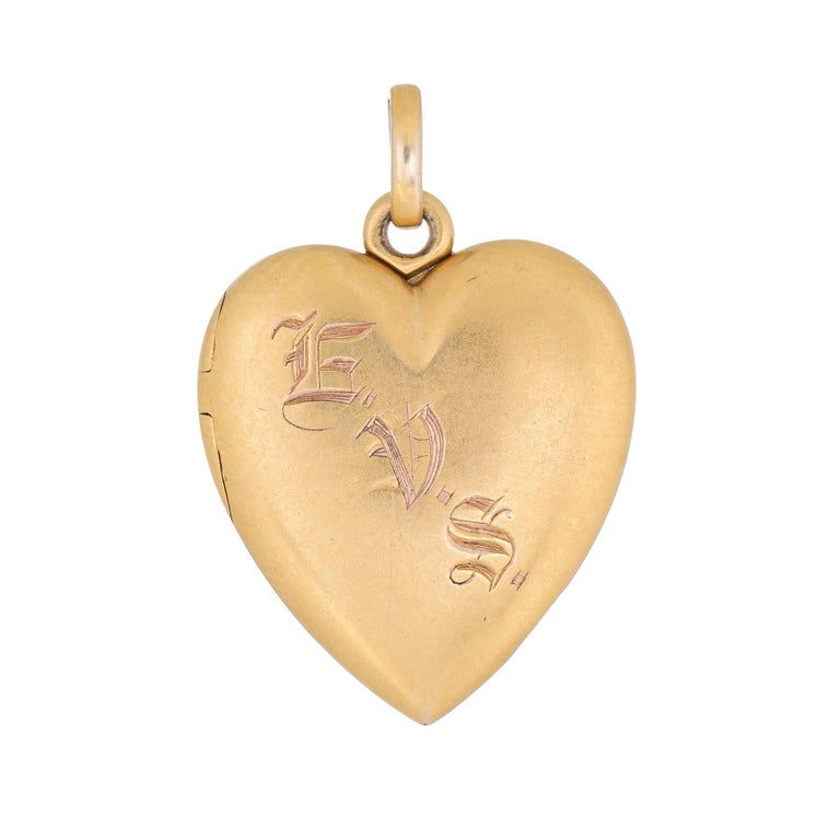 Antique Victorian Heart Locket 14 Karat Gold Vintage Jewelry Picture ...