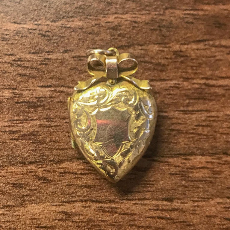 Antique Victorian Heart Locket 9ct Gold Back And Front Circa 1880 at ...