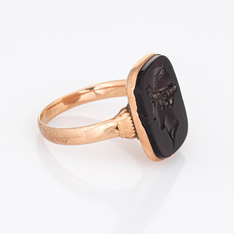 Antique Victorian Hercules Ring 14k Rose Gold Carnelian Warrior ...