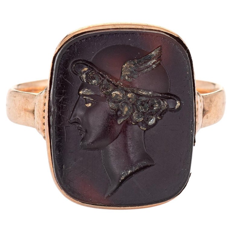 Antique Victorian Hercules Ring 14k Rose Gold Carnelian Warrior ...