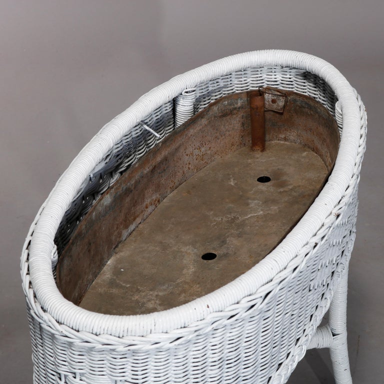 Antique Victorian Heywood Wakefield 'attr.' Wicker Planter, Circa 1890 ...