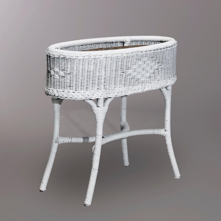 Antique Victorian Heywood Wakefield 'attr.' Wicker Planter, Circa 1890 ...