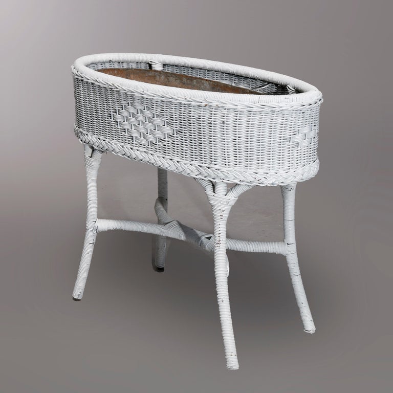 Antique Victorian Heywood Wakefield 'attr.' Wicker Planter, Circa 1890 ...