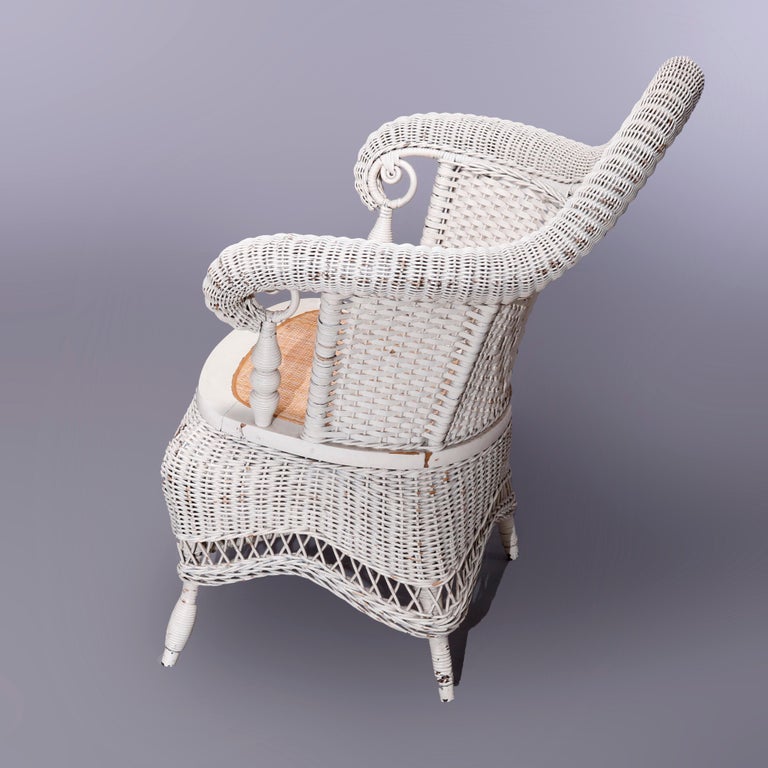 Antique Victorian Heywood Wakefield School Rolled Arm Photographers ...