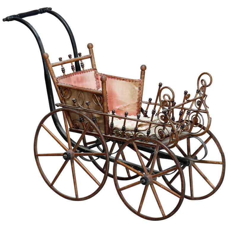 Antique Victorian Heywood Wakefield School Stick and Ball Wicker Baby ...