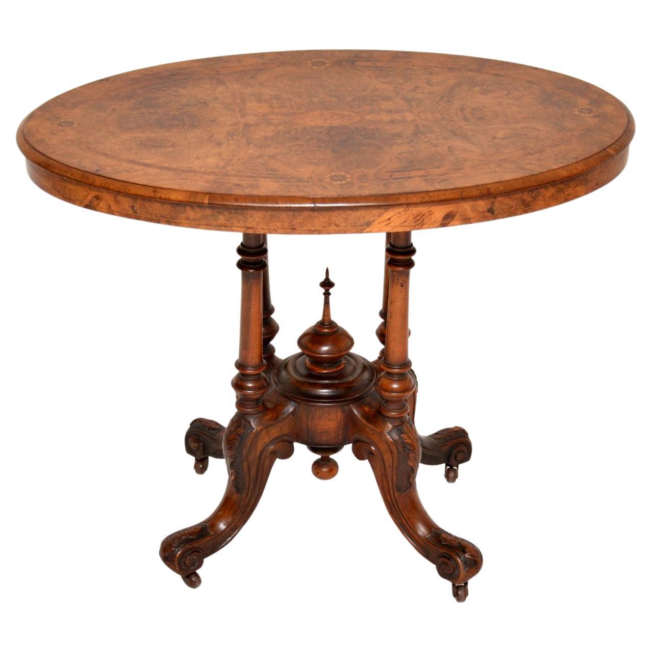Antique Victorian Inlaid Walnut Occasional Side Table at 1stDibs
