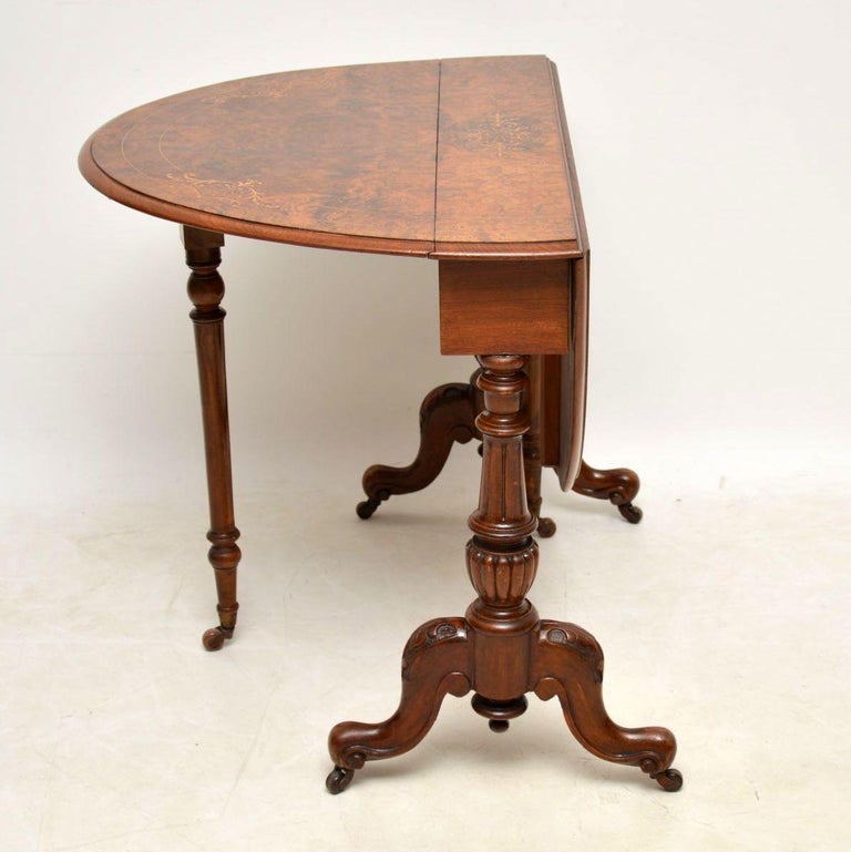 Antique Victorian Inlaid Walnut Sutherland Table at 1stDibs